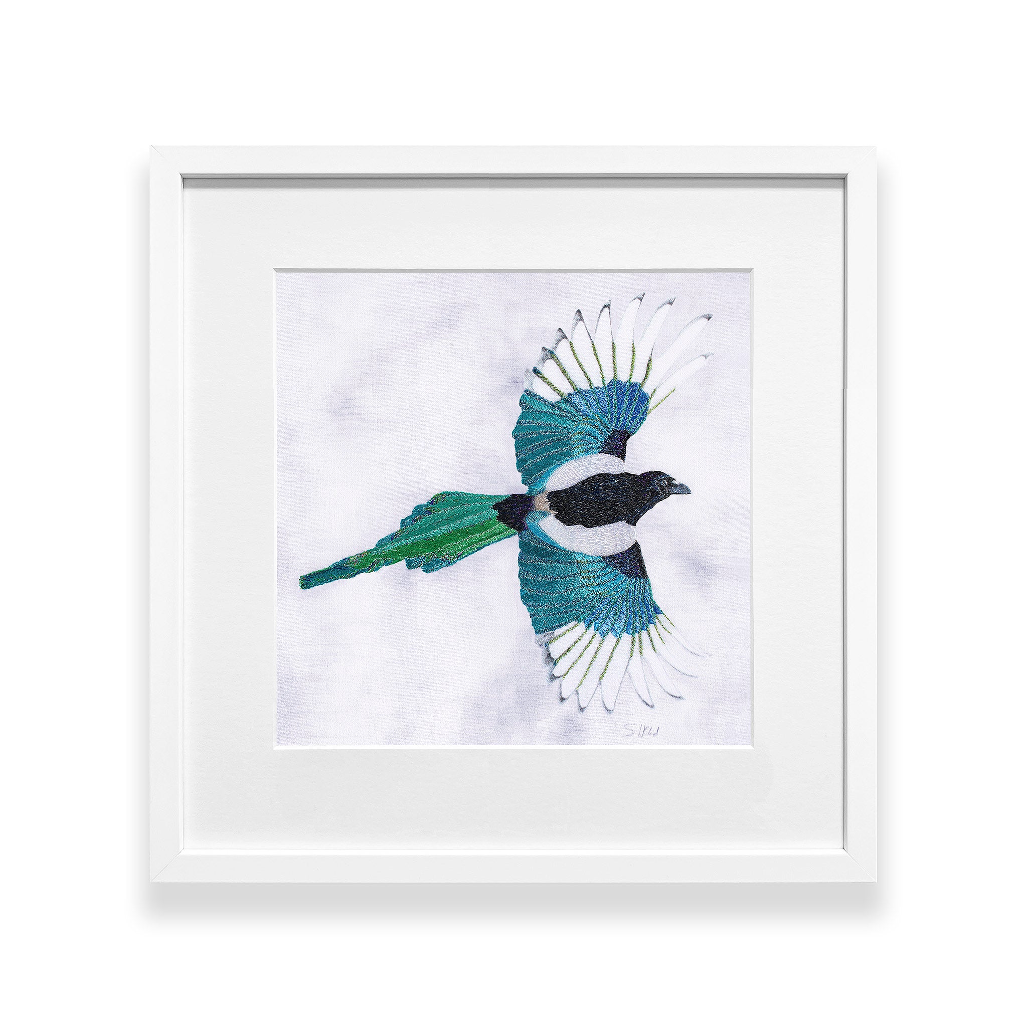 Bushy Magpie - Original Embroidery