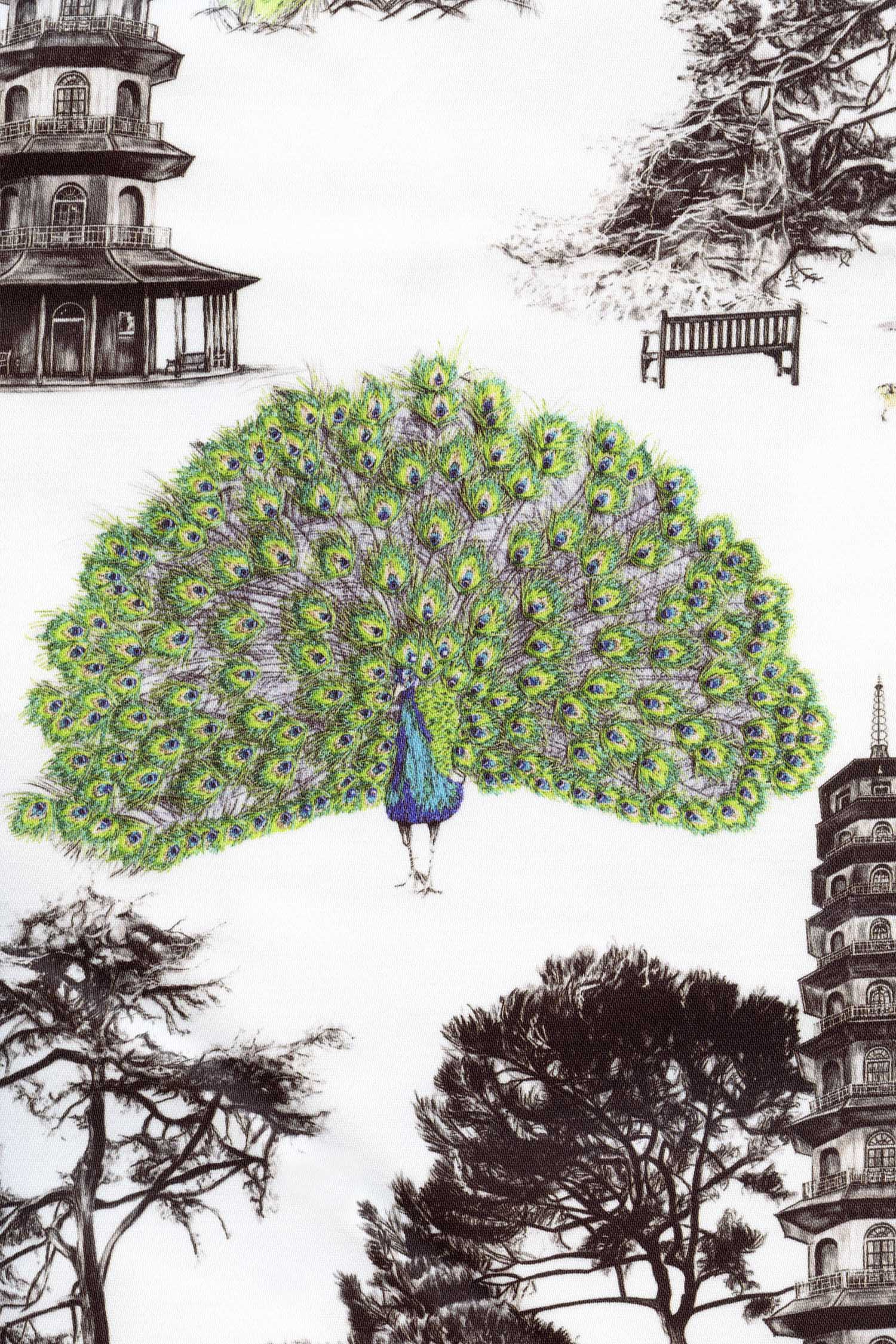 Peacock Fabric SAMPLE - Green