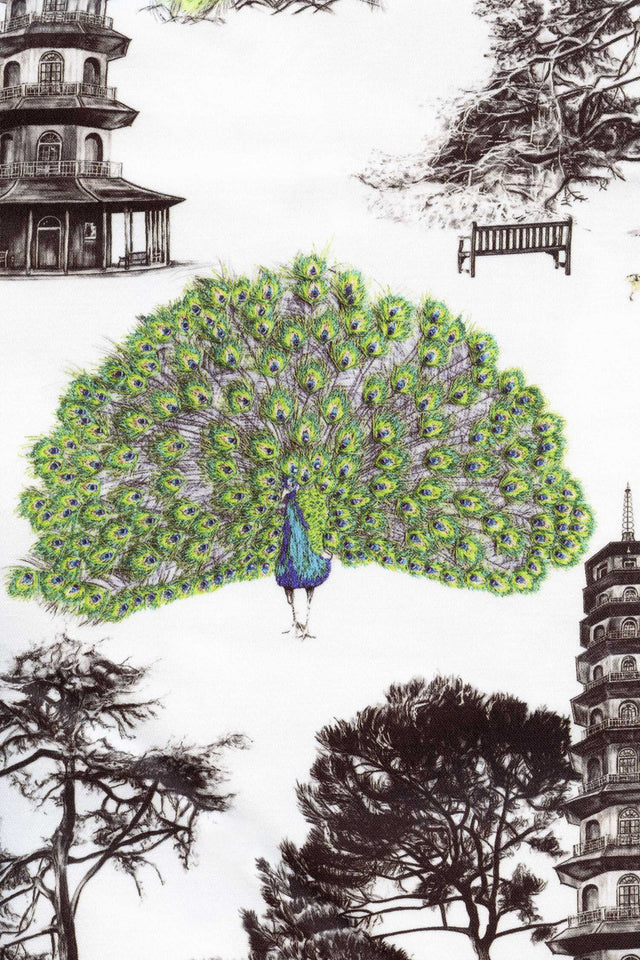 Peacock Fabric SAMPLE - Green